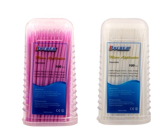 Microbrush SuperFine DOCHEM - 100ks - bílé/růžové 1 mm | BELdental.cz